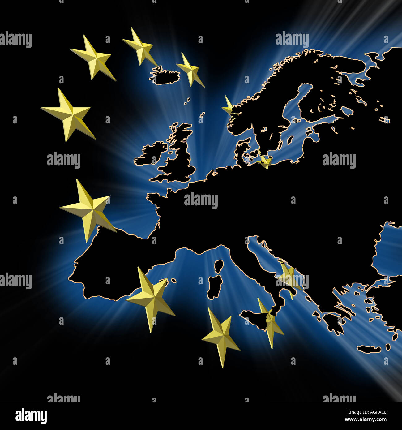 European union map hi-res stock photography and images - Alamy