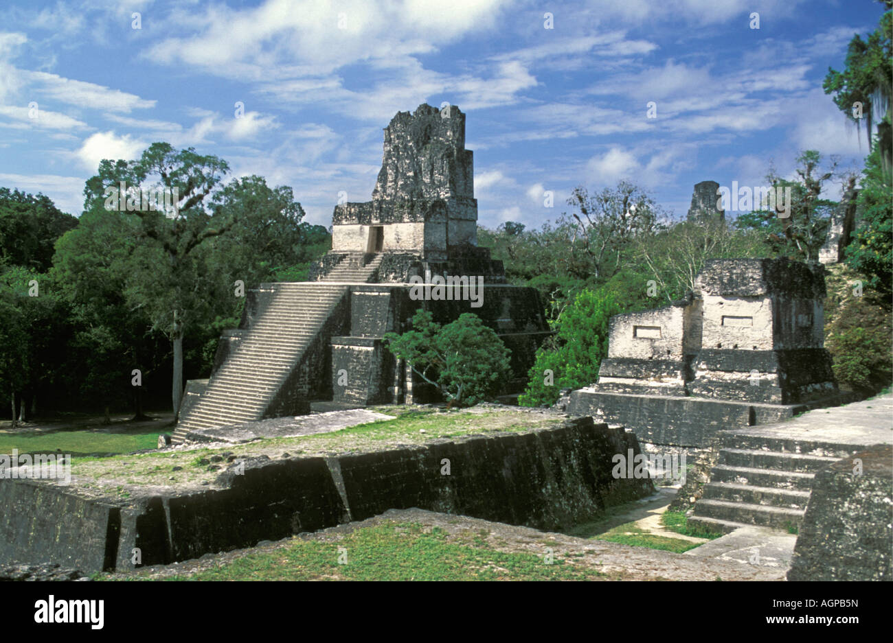 Guatemala Tikal Ancient ruins and pyramid Stock Photo - Alamy