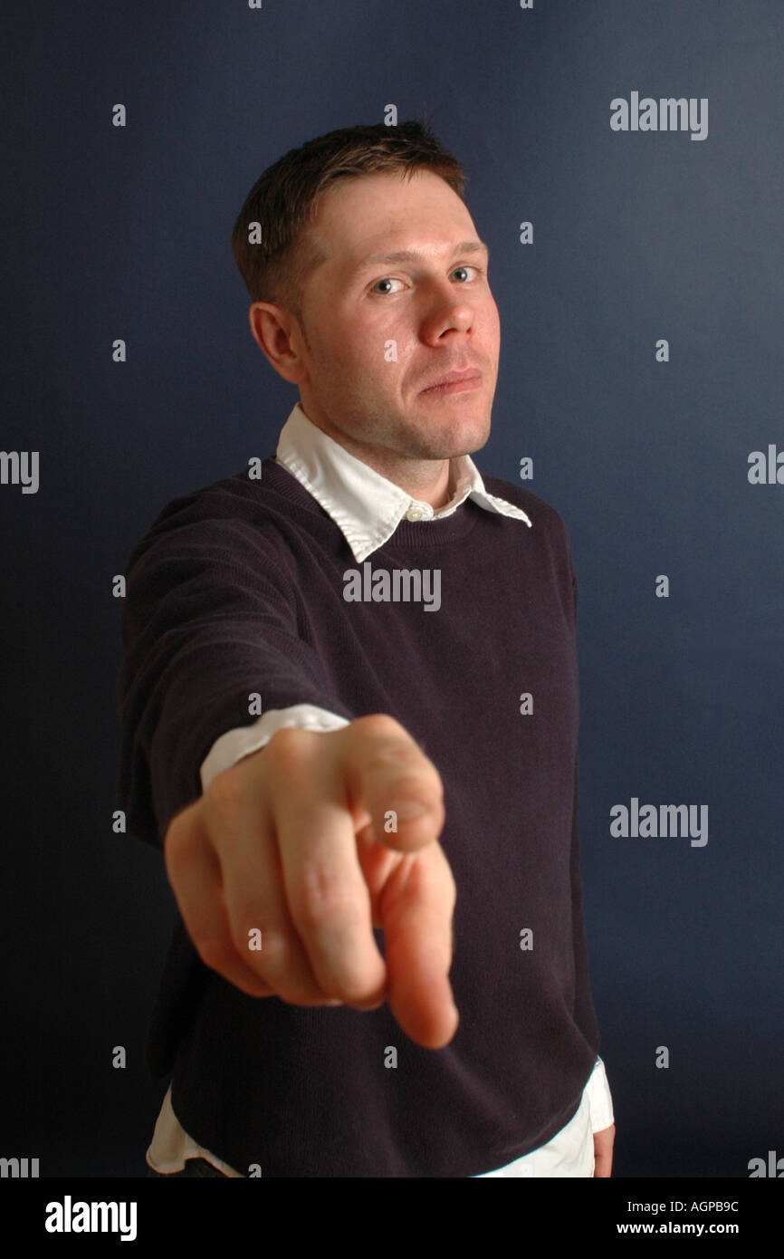 Man pointing two Stock Photo - Alamy