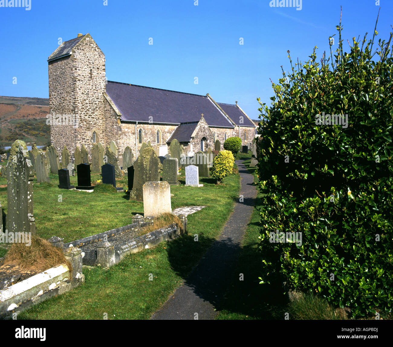 st marys church at rhossili gower peninsula south wales Stock Photo - Alamy