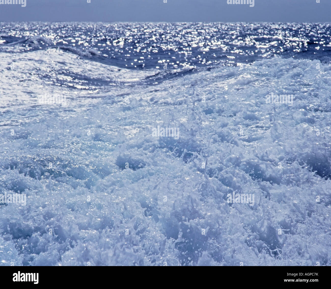 Cruise ship wake, Atlantic Ocean Stock Photo - Alamy