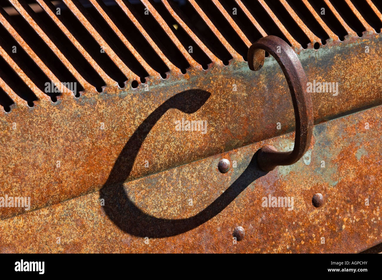 USA, California, Bodie State Historic Park, Close-up of rusted car ...