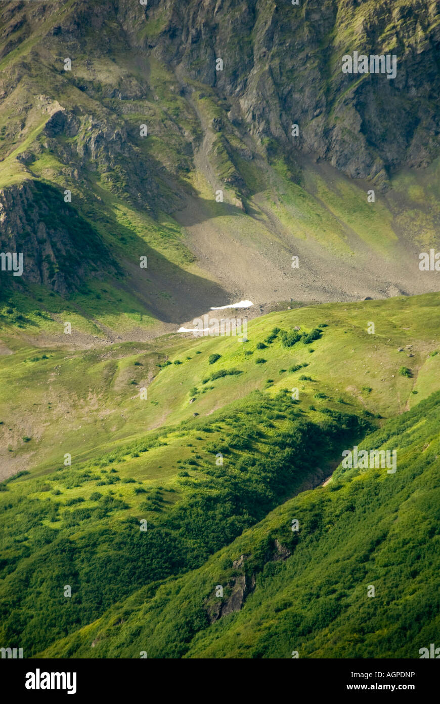 Alaska Southwest Velvet green Kilbuck Mountains surrounded by Nuyakuk ...