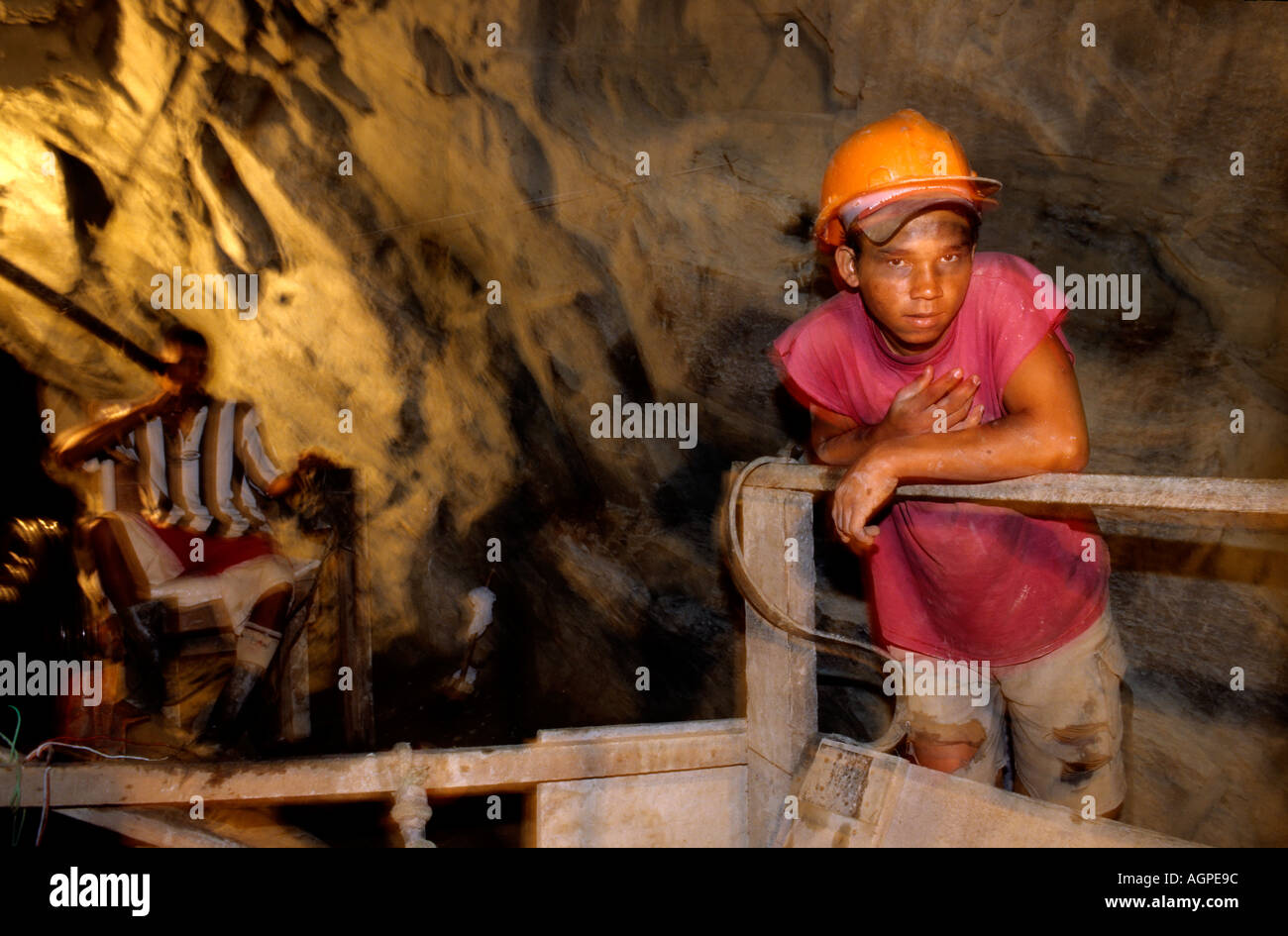 miner in an emerald mine in Campo Formoso Chapada Diamantina area Stock ...
