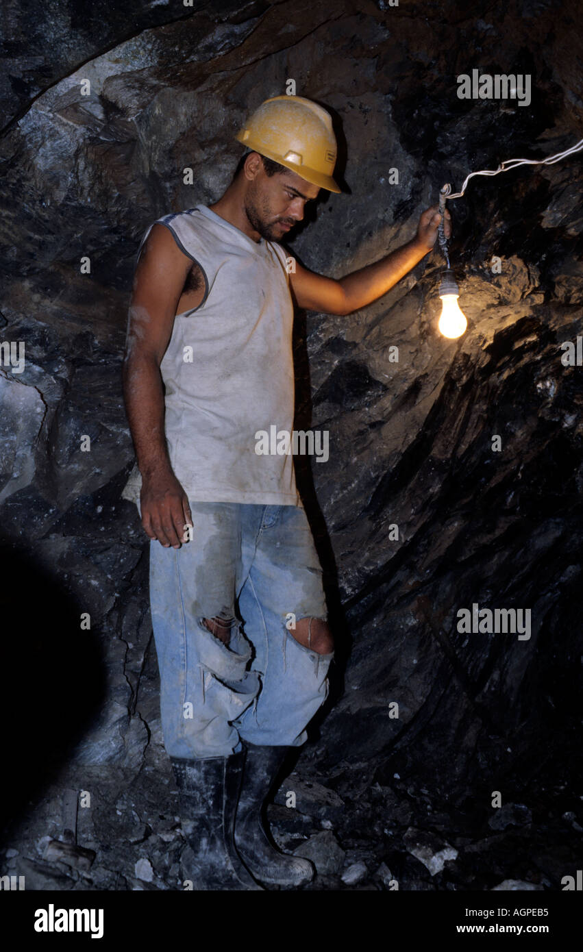 miner in an emerald mine in Campo Formoso Chapada Diamantina area Stock ...