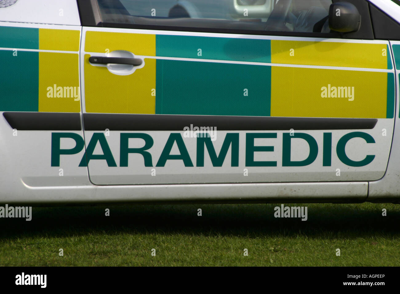Paramedic car door sign Stock Photo - Alamy