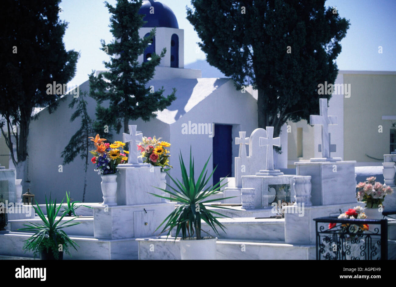 Cemetry / Fira / Thira / Friedhof Stock Photo - Alamy