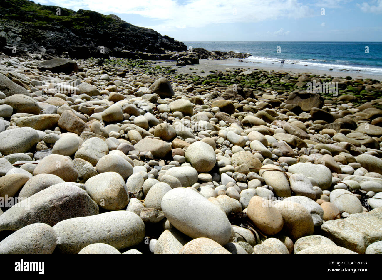 Porth Nanven beach Cot Valley Nr St Just Cornwall England with large ...