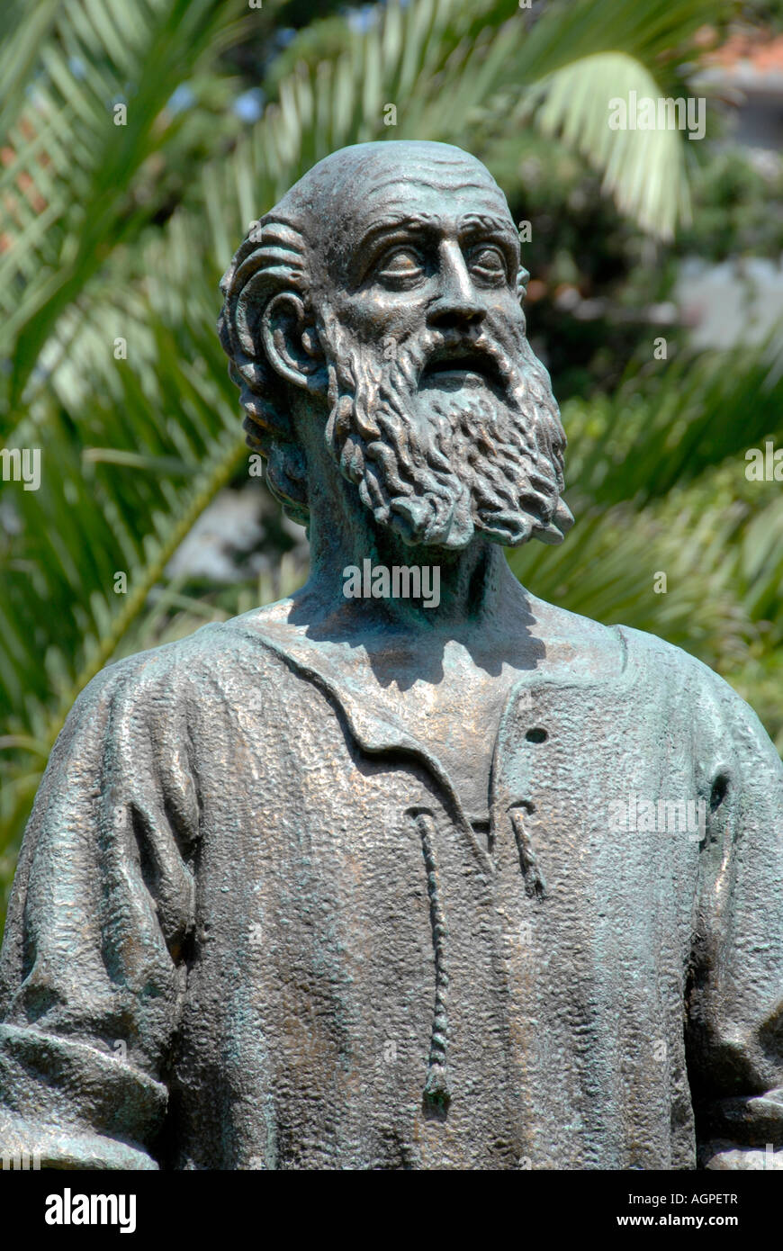 Statue of St Marin founder of San Marino Republic in Italy in Rab Town ...