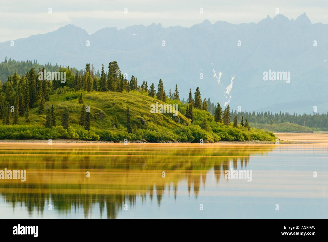 Lake forest mountains reflection Cut Out Stock Images & Pictures - Alamy