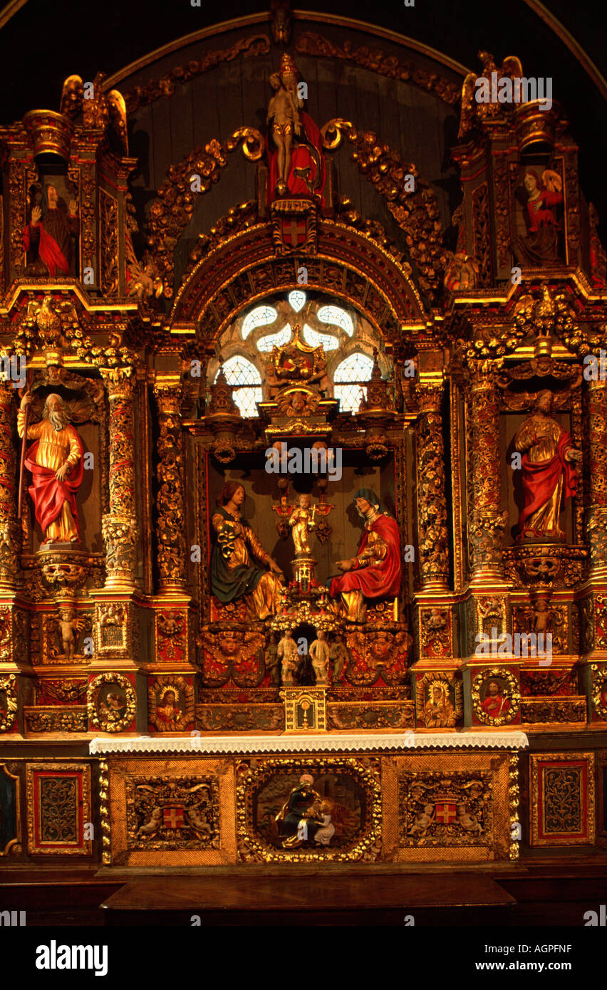 Altar in church / Commana / Altar in Kirche Stock Photo - Alamy