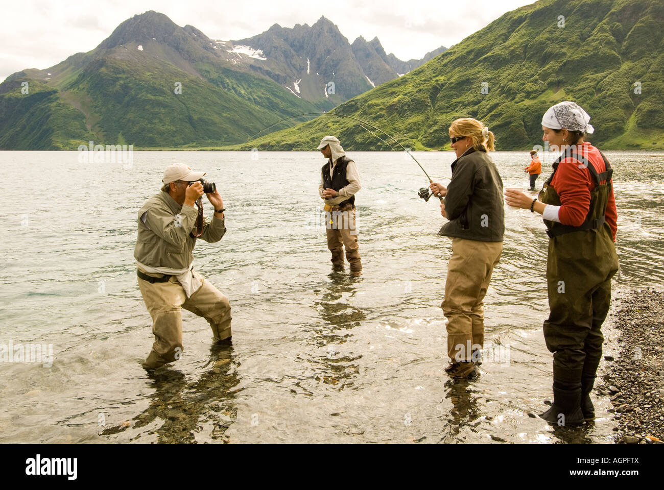 Alaska southwest woman fisherman fighting hi-res stock photography and ...