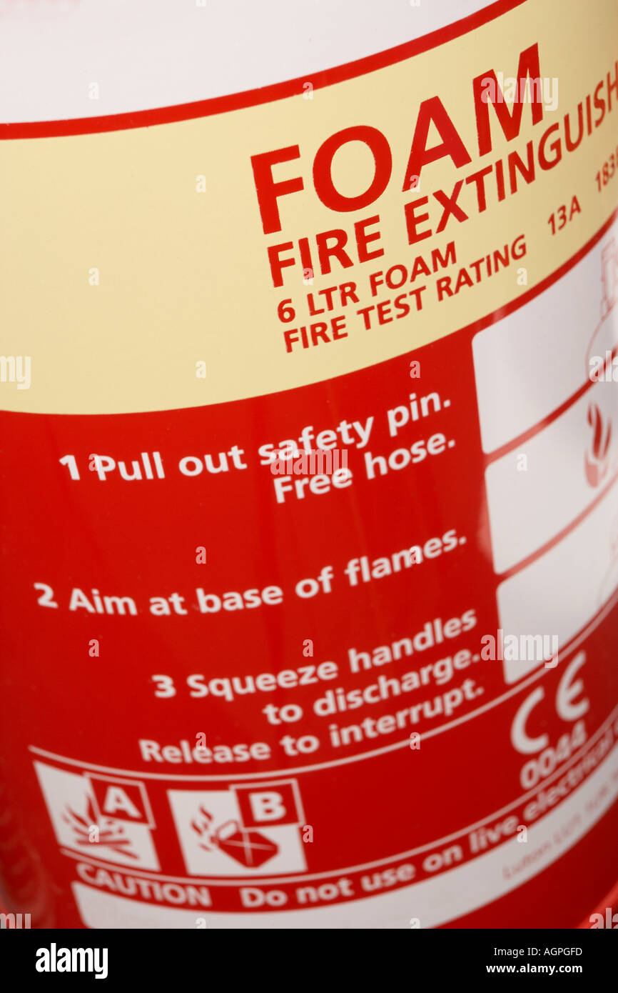 RED GENERAL PURPOSE FOAM FIRE EXTINGUISHER Stock Photo - Alamy