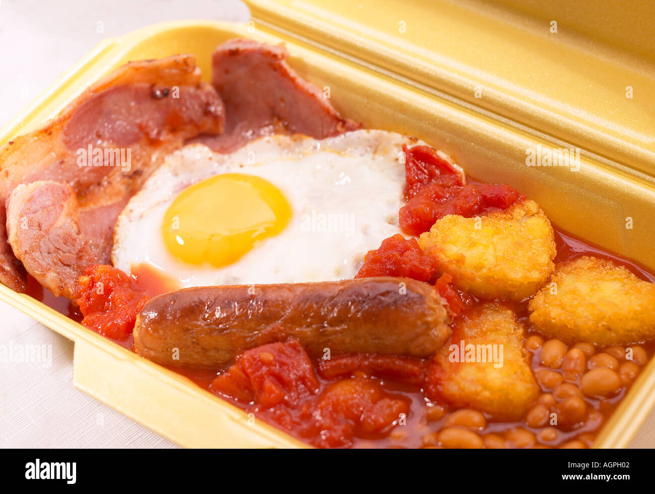 TAKE AWAY COOKED BREAKFAST IN PLASTIC TRAY Stock Photo: 4655361 - Alamy