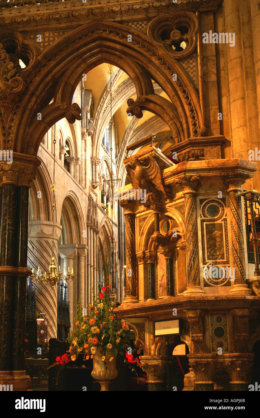 The pulpit Durham cathedral England United Kingdom UK Great Britain GB ...
