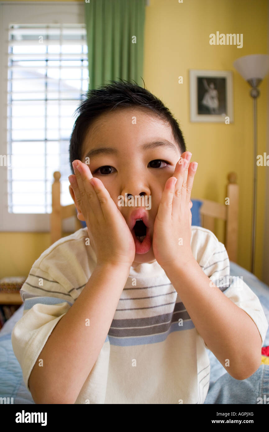 Little Boy Making Faces Stock Photo - Alamy