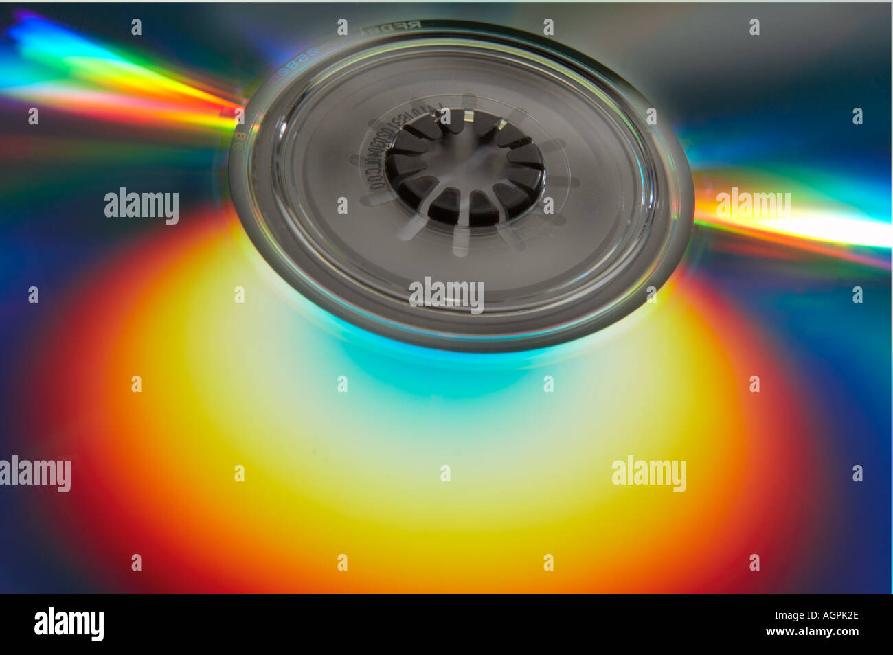 COLOURED PATTERNS ON SURFACE OF COMPACT DISC Stock Photo - Alamy