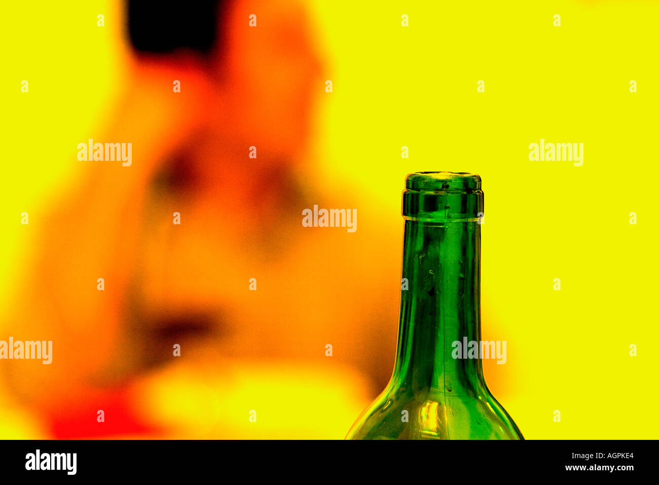 Man and bottle Stock Photo - Alamy