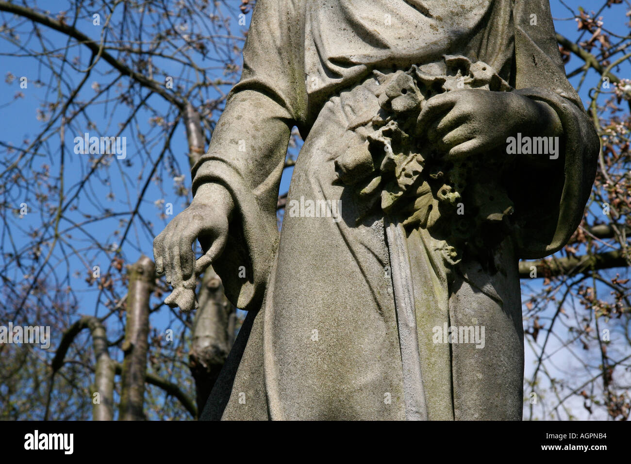 Highgate Cemetery London detail of an angel figurehead Stock Photo - Alamy