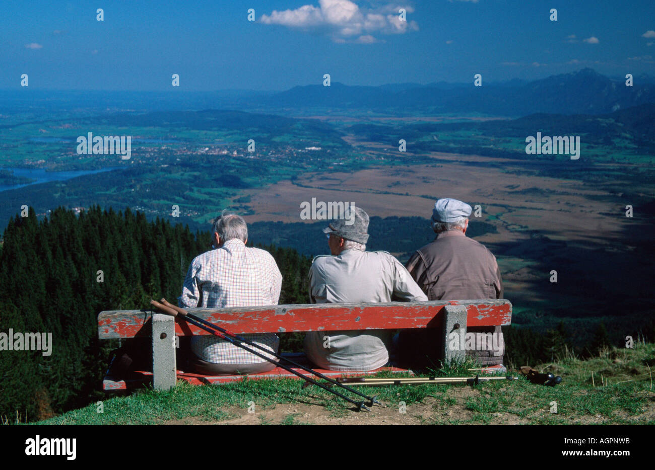 Men on bench Stock Photo - Alamy