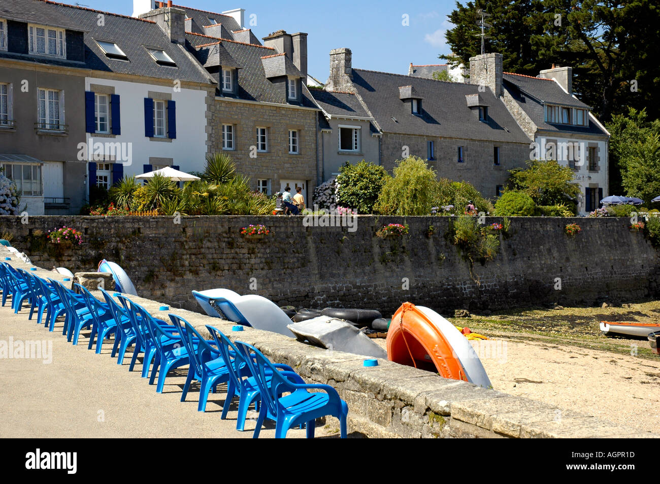 Odet river, Sainte-Marine harbour, Finistere, Brittany,France Bretagne ...