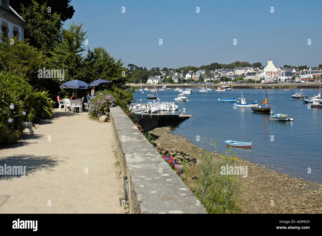 Odet river harbour, Sainte-Marine, Finistere, Brittany,France Bretagne ...