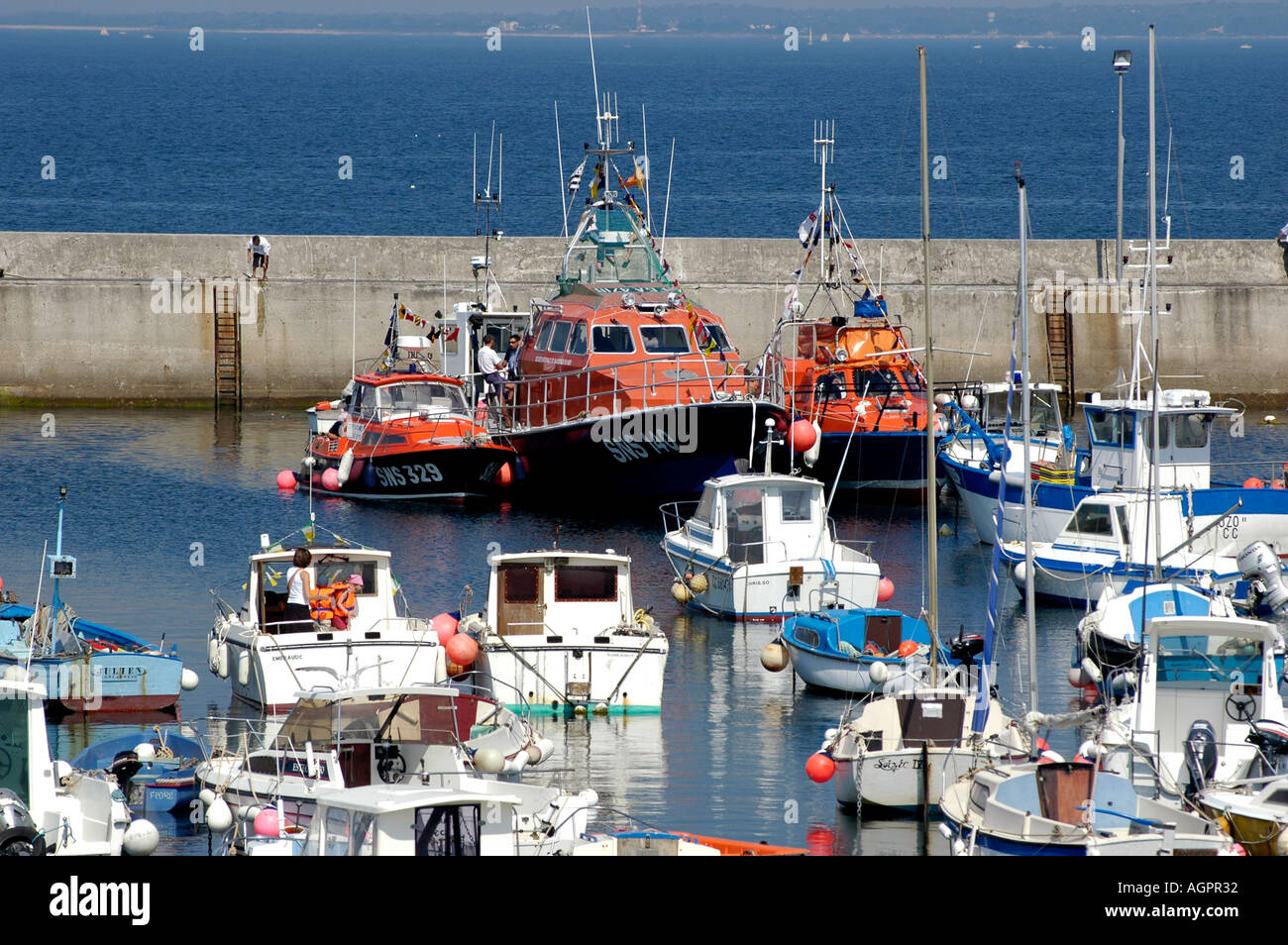 SNSM Boat ,14 Juillet ,Trevignon harbour, Finistere,Brittany, France ...