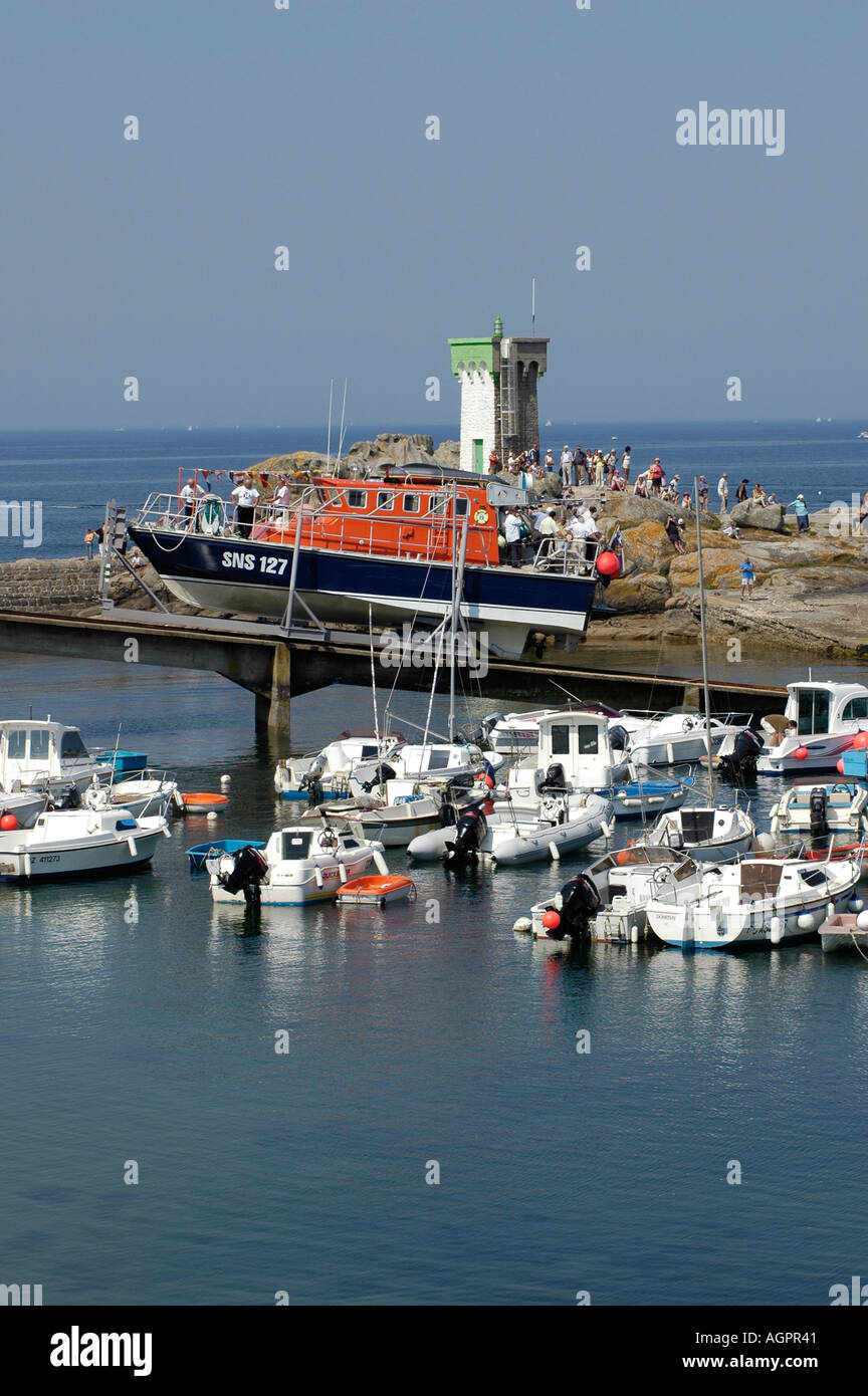 SNSM Boat ,14 July,Bastille day ,Trevignon harbour,Finistere, Brittany ...