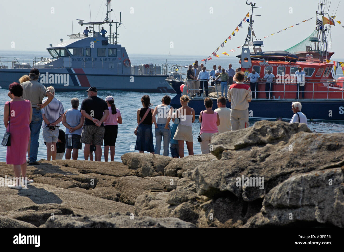SNSM Boat ,14 July,Bastille day ,Trevignon,Finistere, Brittany, France ...