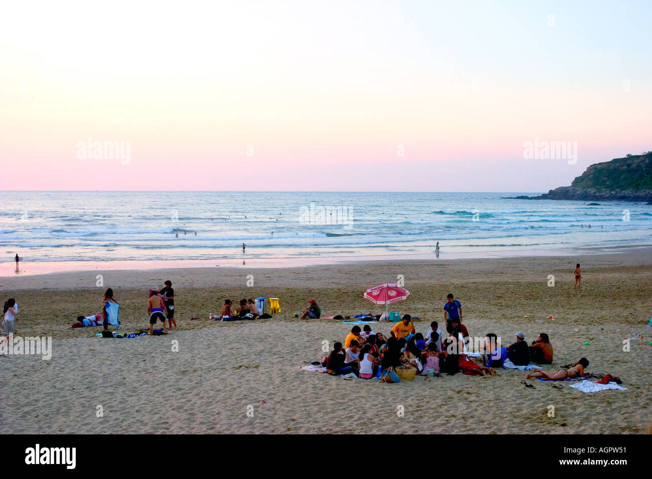 end of day in beach Stock Photo - Alamy