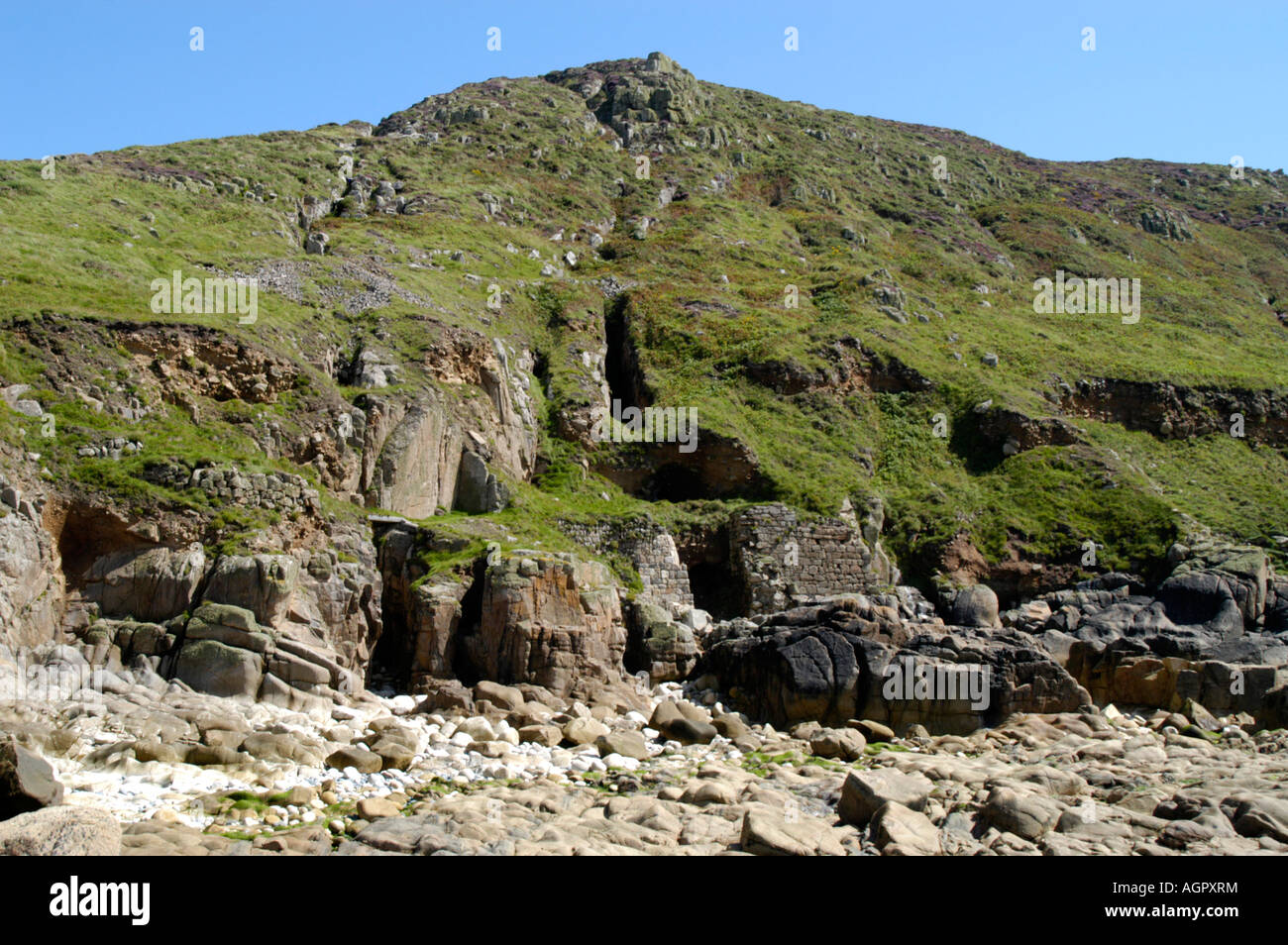 Porth Nanven Cot Valley Nr St Just Cornwall England Tin mine adit in ...