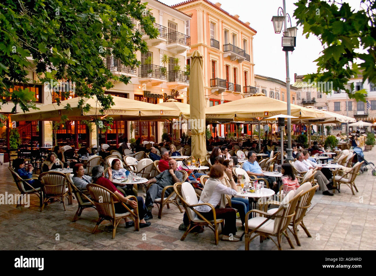 Pavement Cafe / Nafplion Stock Photo - Alamy