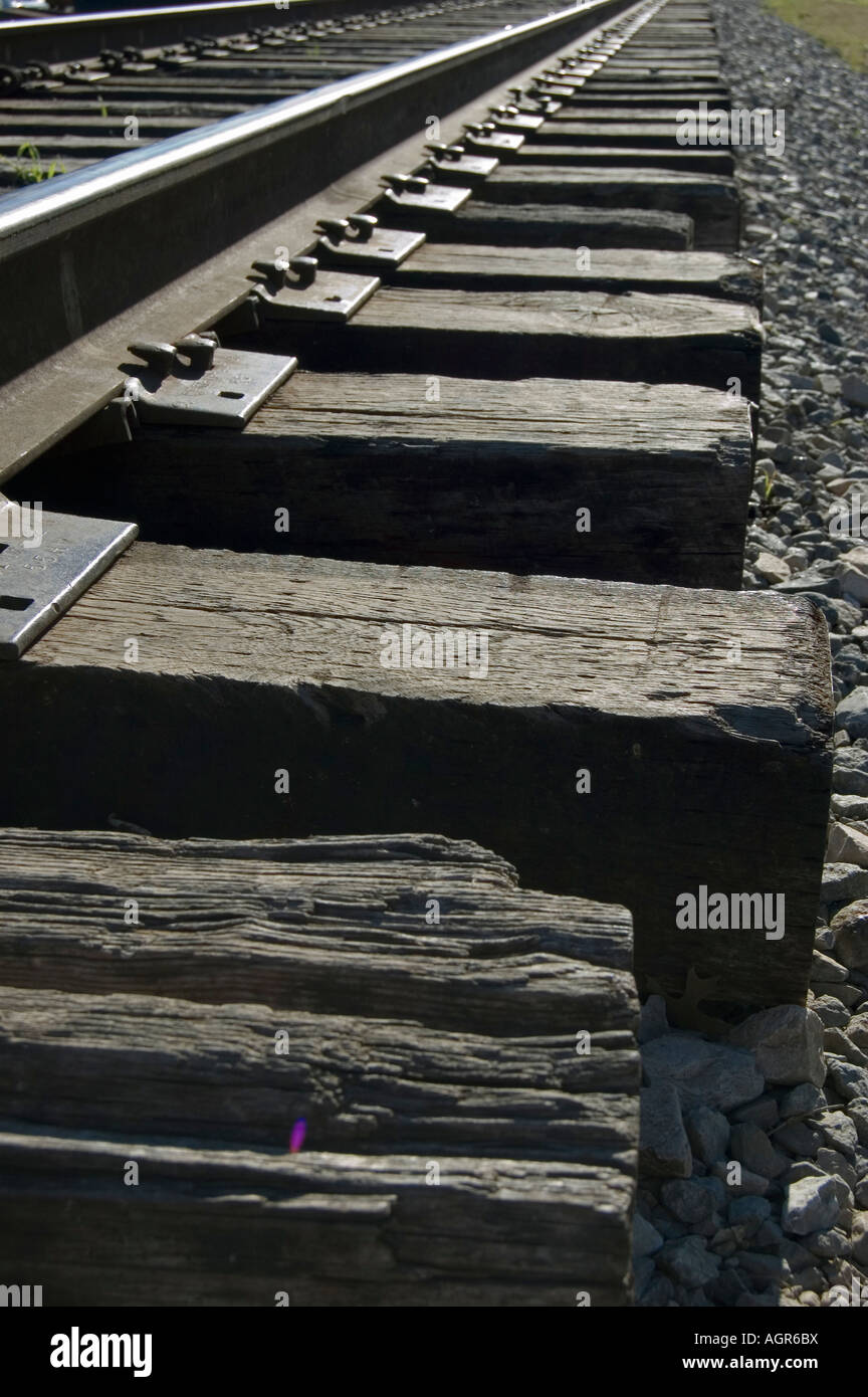 Railroad ties wood track hi-res stock photography and images - Alamy