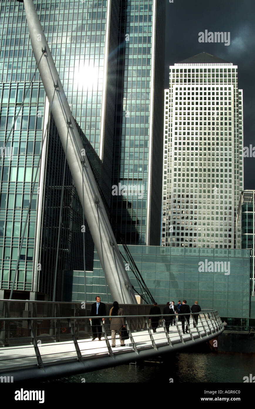Buildings on the Isle of Dogs Canary Wharf London with the modern ...