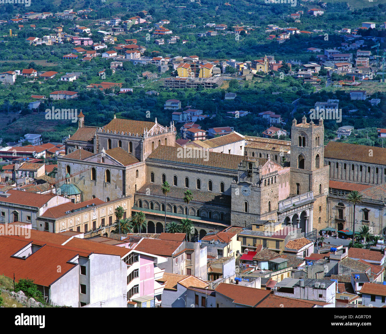 The Cathedral of Monreale and the town in Sicily Italy Stock Photo - Alamy