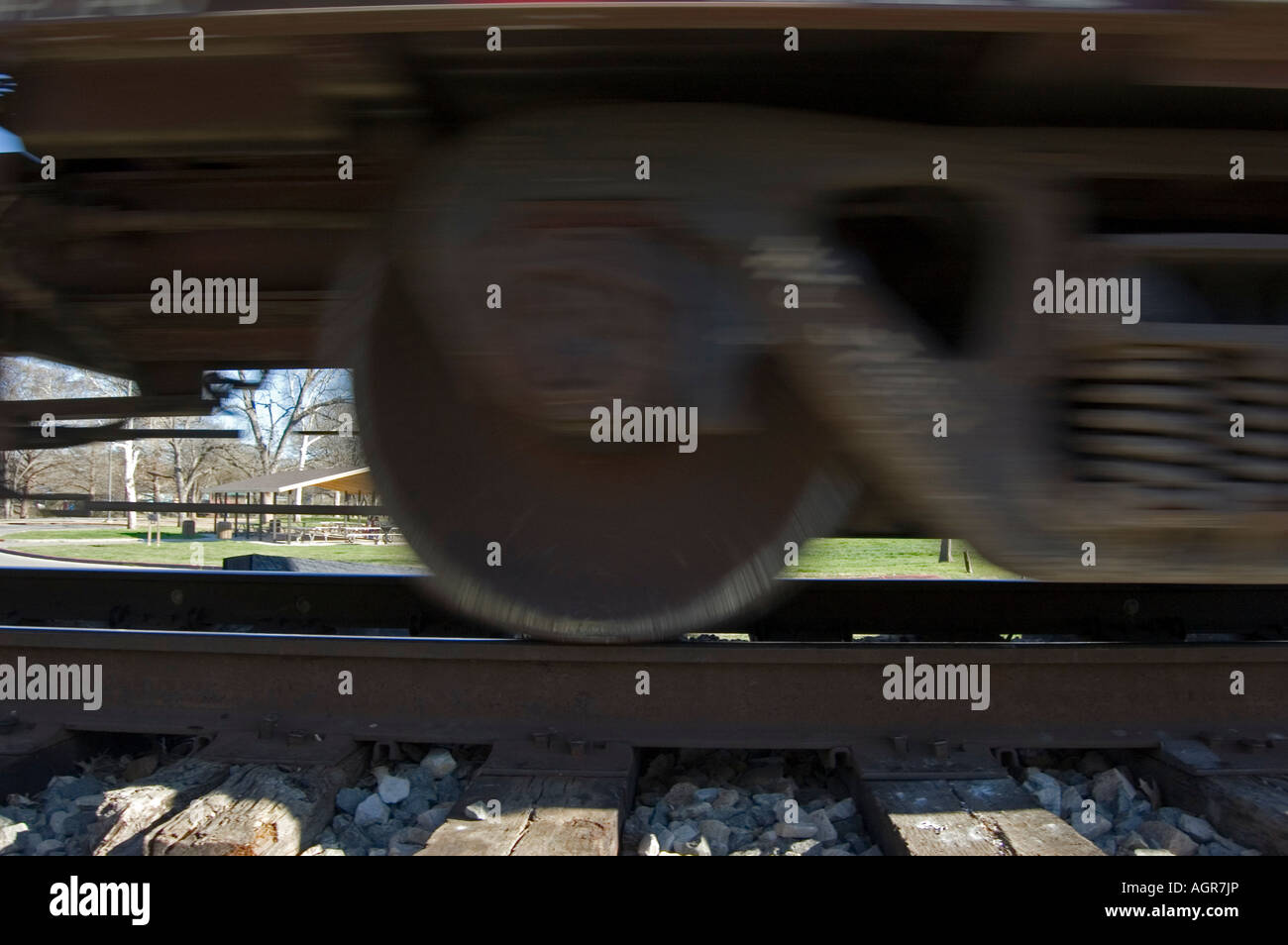 Train wheels in motion with a blur Stock Photo - Alamy