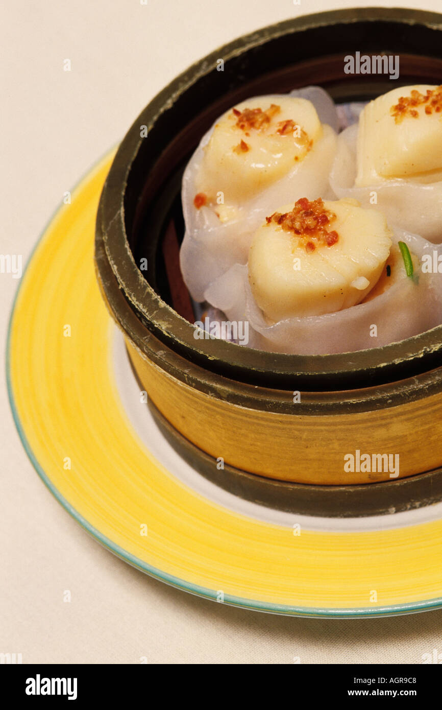 Food, Dim Sum, Jumbo Scallop Dumplings Tai Zi Gow Stock Photo - Alamy