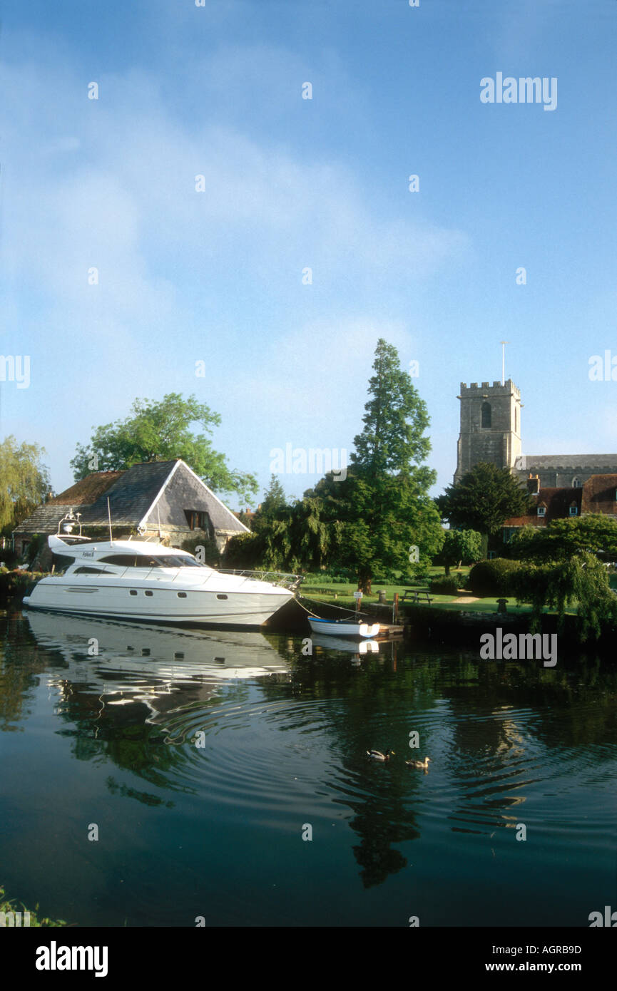 A Princess motor cruiser moored on the River Frome at the Wareham ...