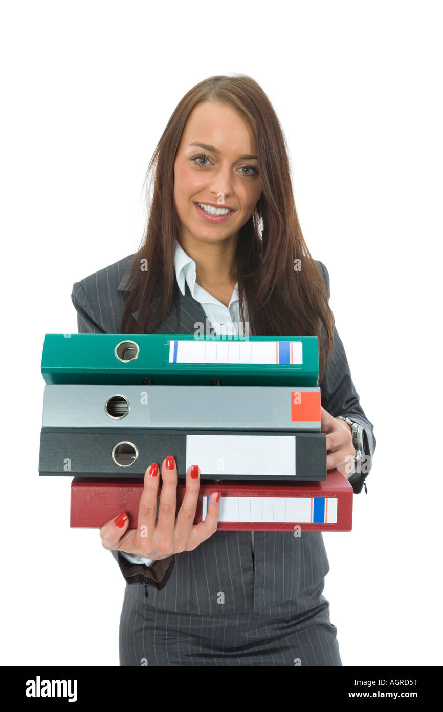 Business woman with folder Stock Photo - Alamy