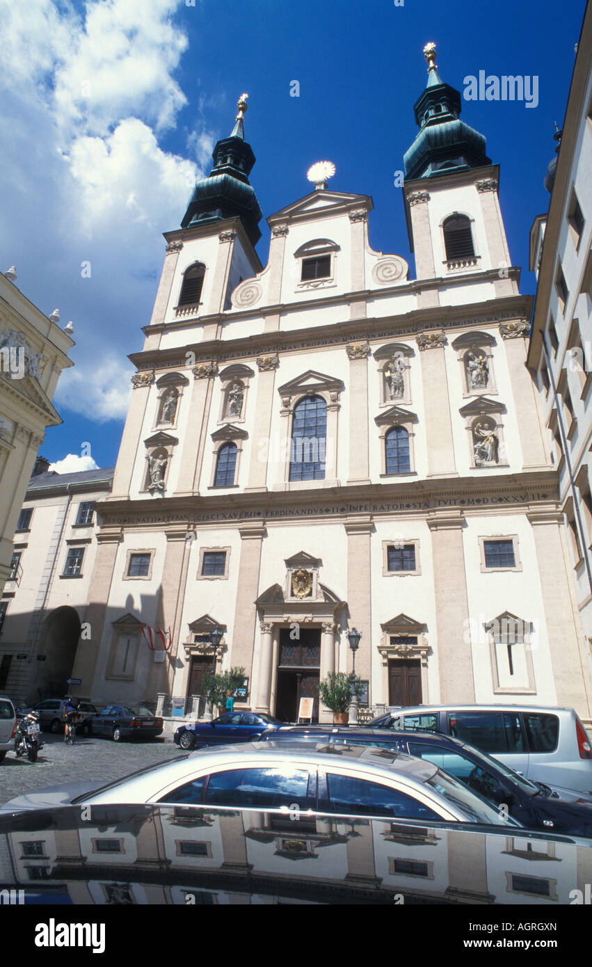 View of the Jesuitenkirche jesuit church at the Dr Ignaz Seipel Platz ...