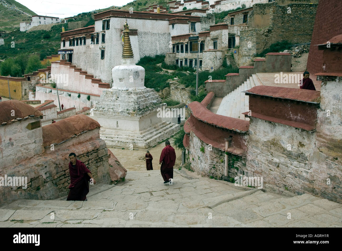 TIBET China Lhasa Buddhist monks of the gelukpa Yellow Hat sect still ...