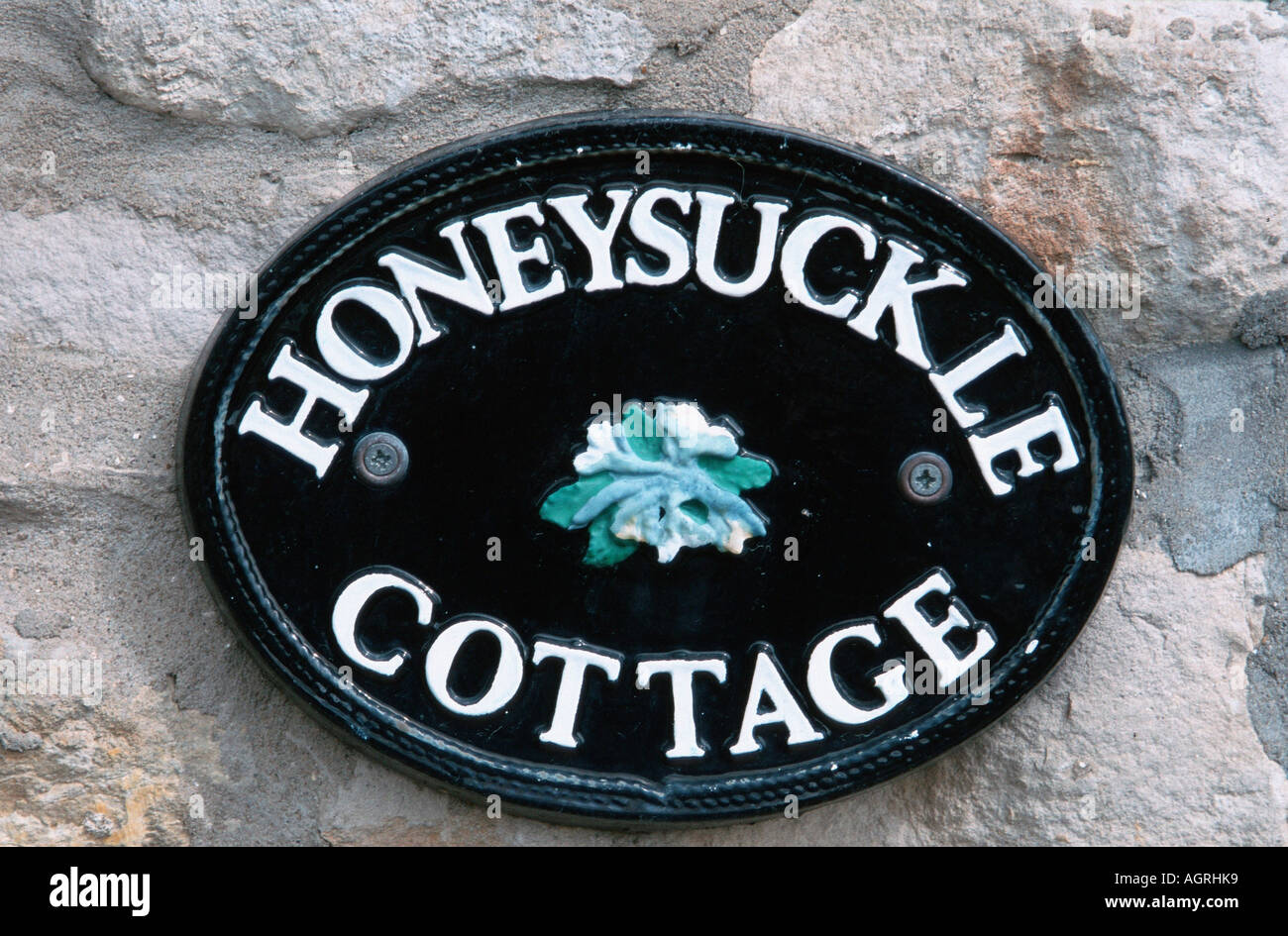 Nameplate at a cottage Stock Photo - Alamy