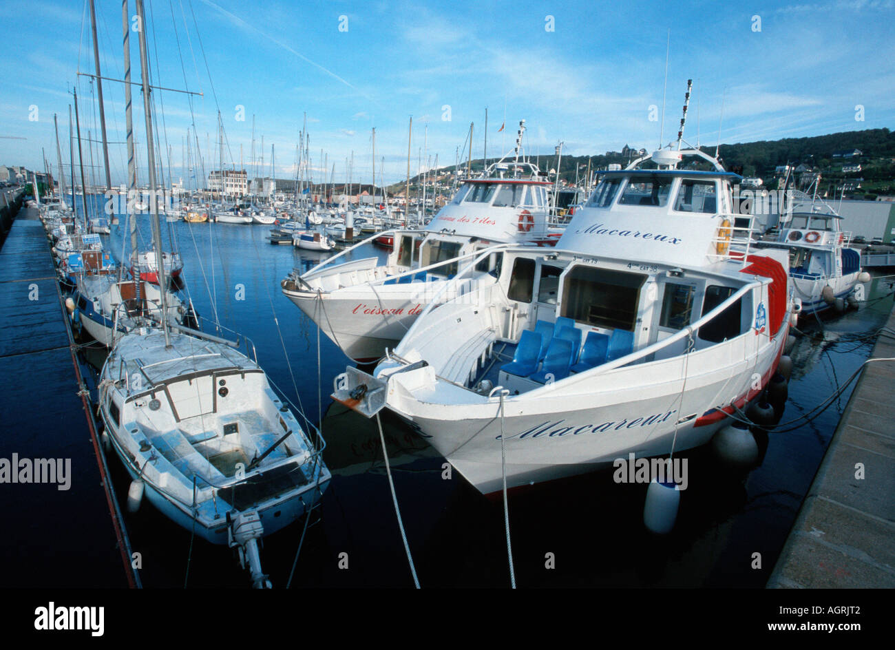 Ships in harbour / Fecamp Stock Photo - Alamy