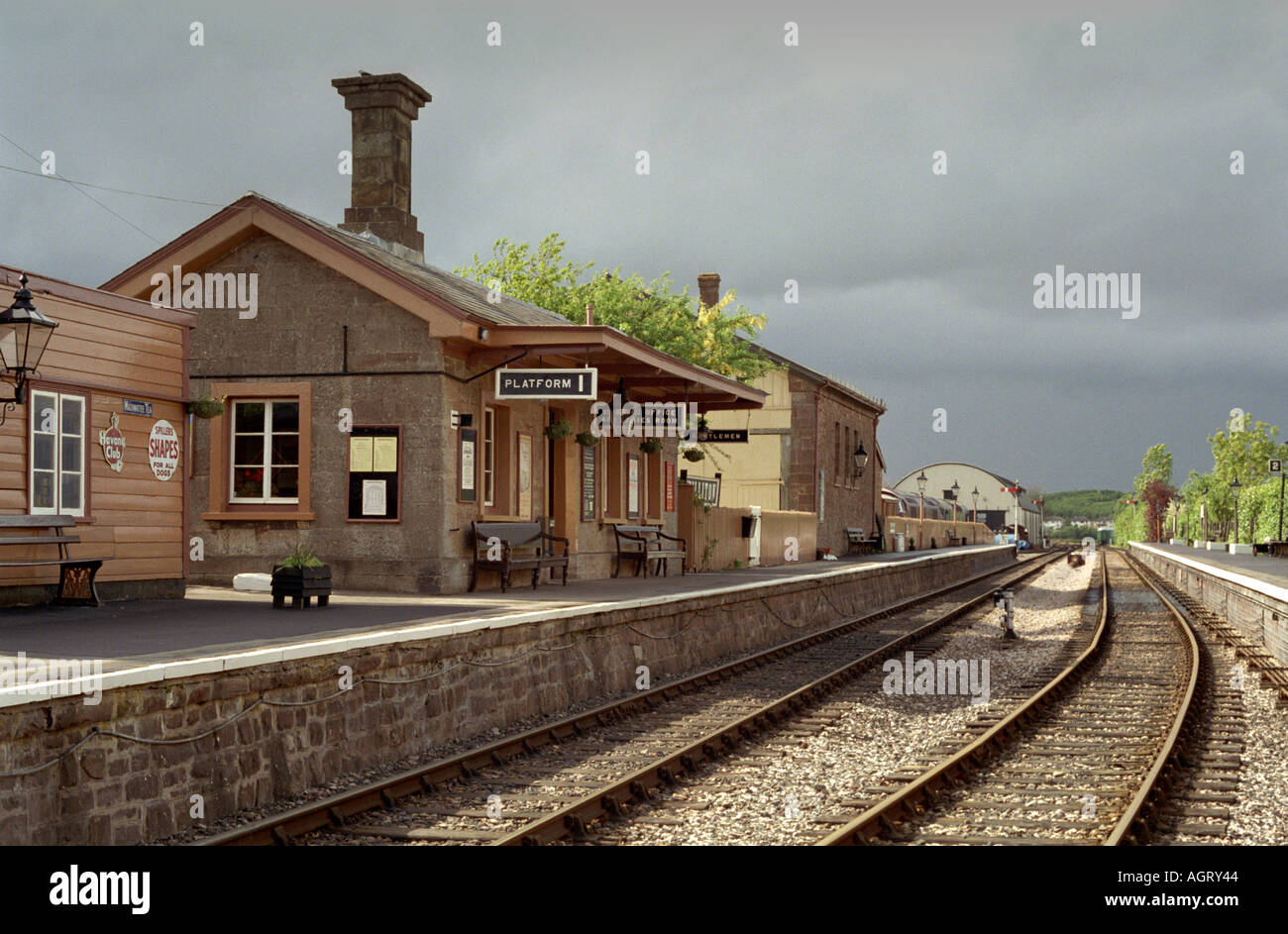 Platform 1 at Williton Station on West Somerset Railway Stock Photo - Alamy