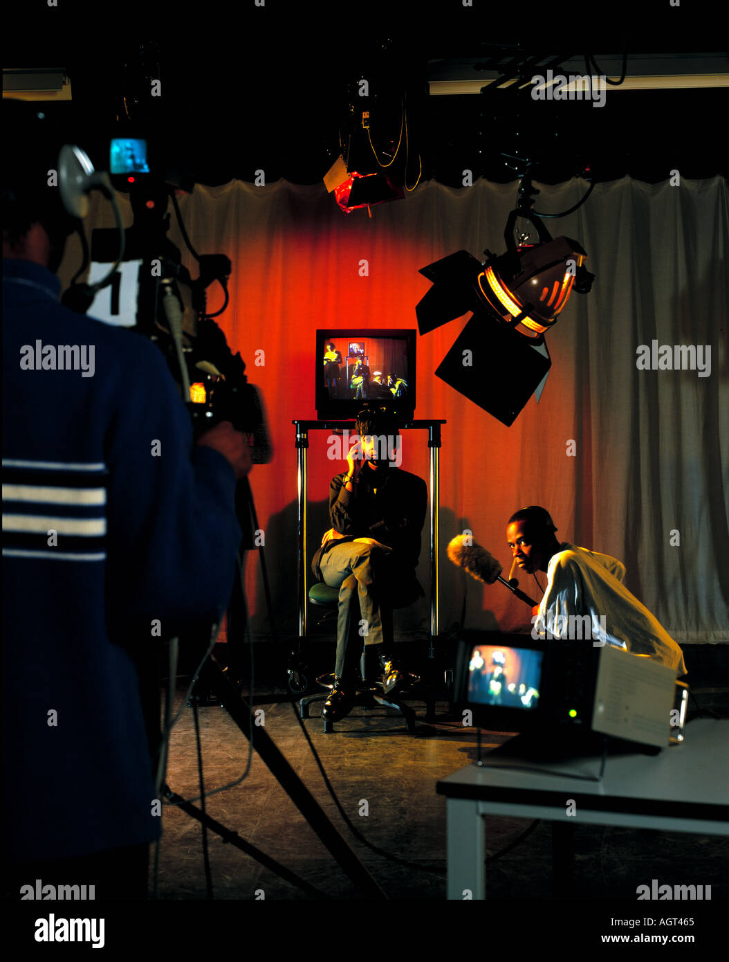 Television studio behind the scenes Stock Photo - Alamy