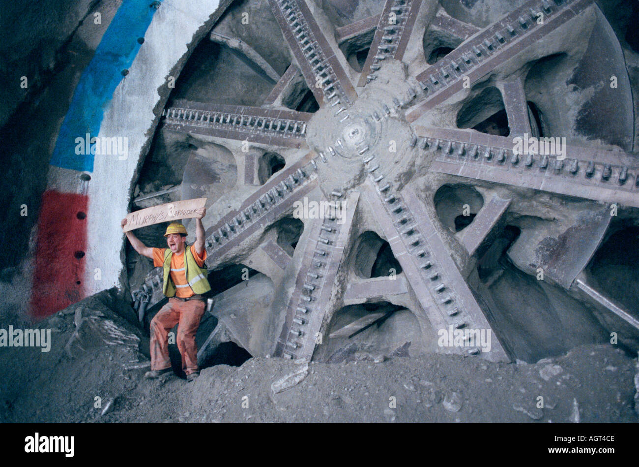 Celebrations following the breakthrough of a 8.72m Channel Tunnel ...