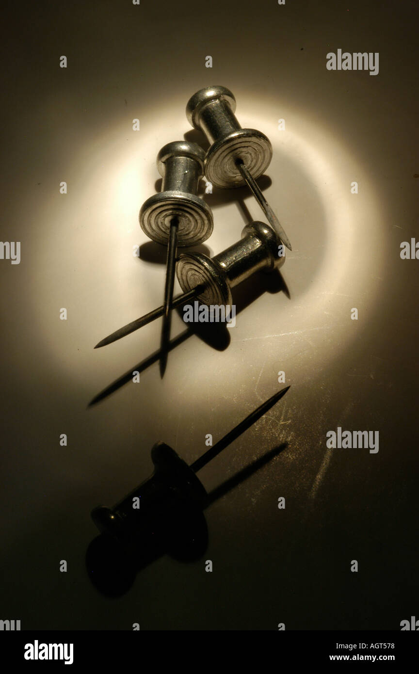 Still life with push pins Stock Photo - Alamy