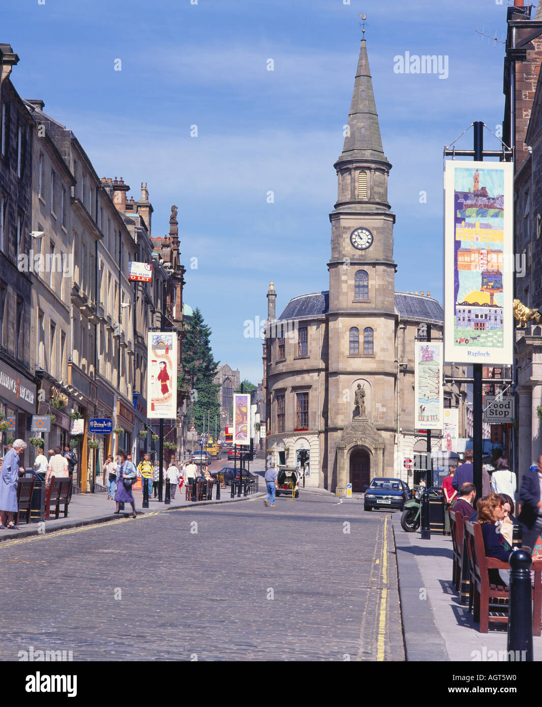 King Street, Stirling City, Scotland, UK. View to the Athenaeum ...