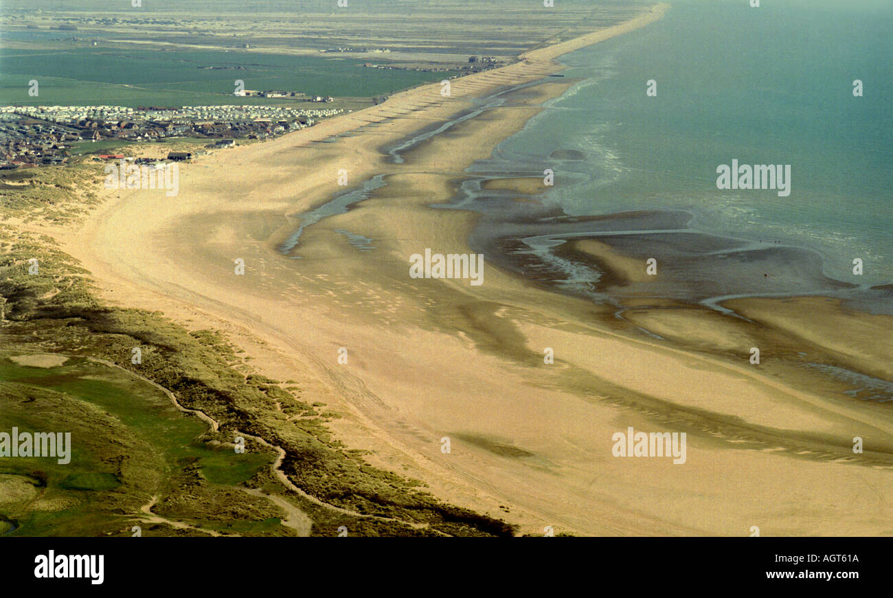 Camber Sands looking towards Dungeness Power Station Stock Photo - Alamy