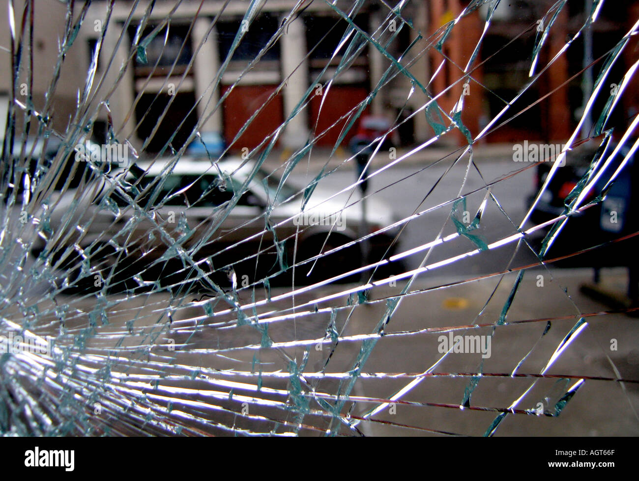 Crime broken window Stock Photo - Alamy